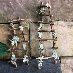 Set of Two (2) Miniature Huldufólk Ladder 6” and 8” Miniature Ladders ...