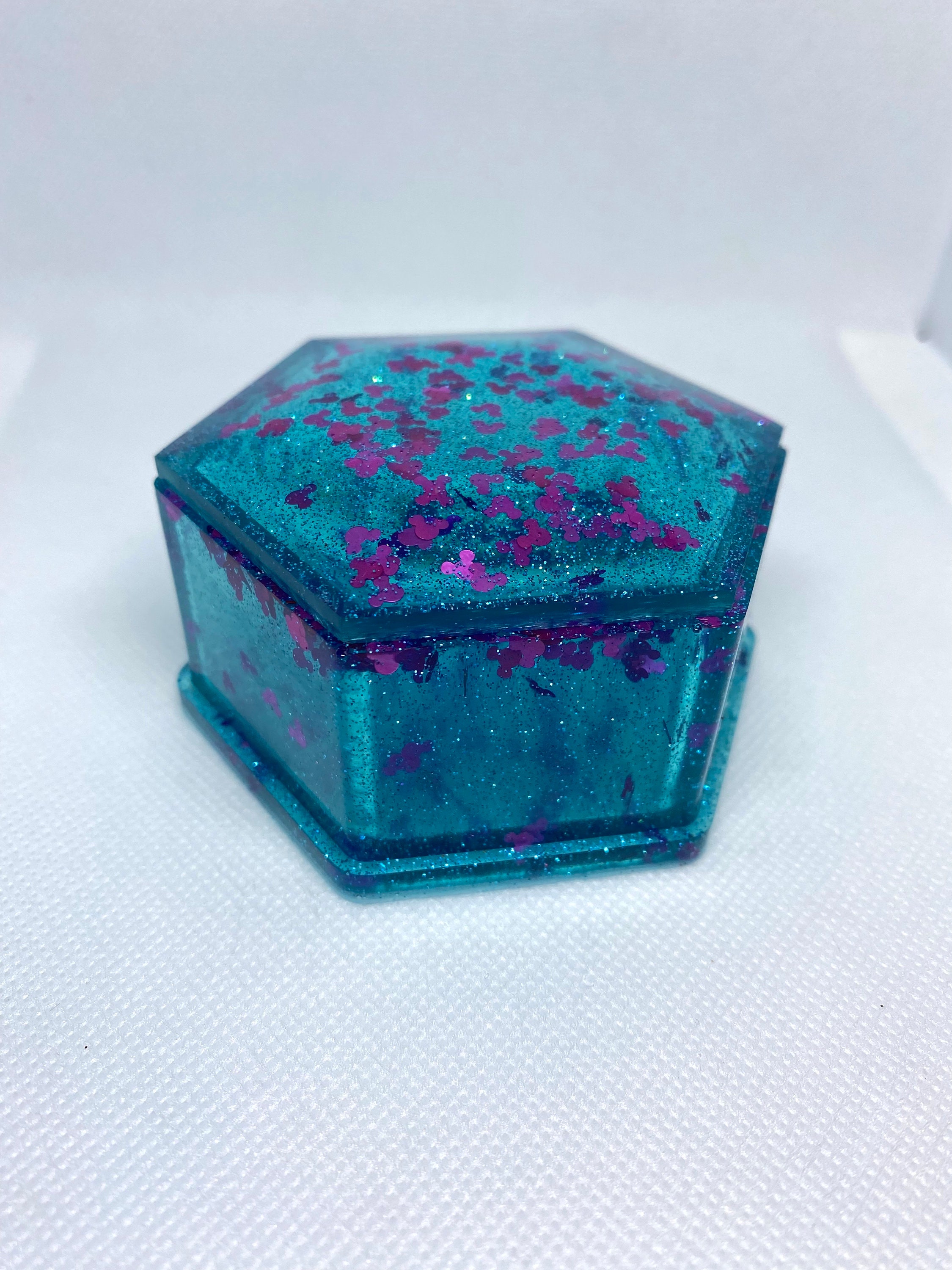 Customizable Resin Trinket Box Heart, Square, or Hexagon - Etsy