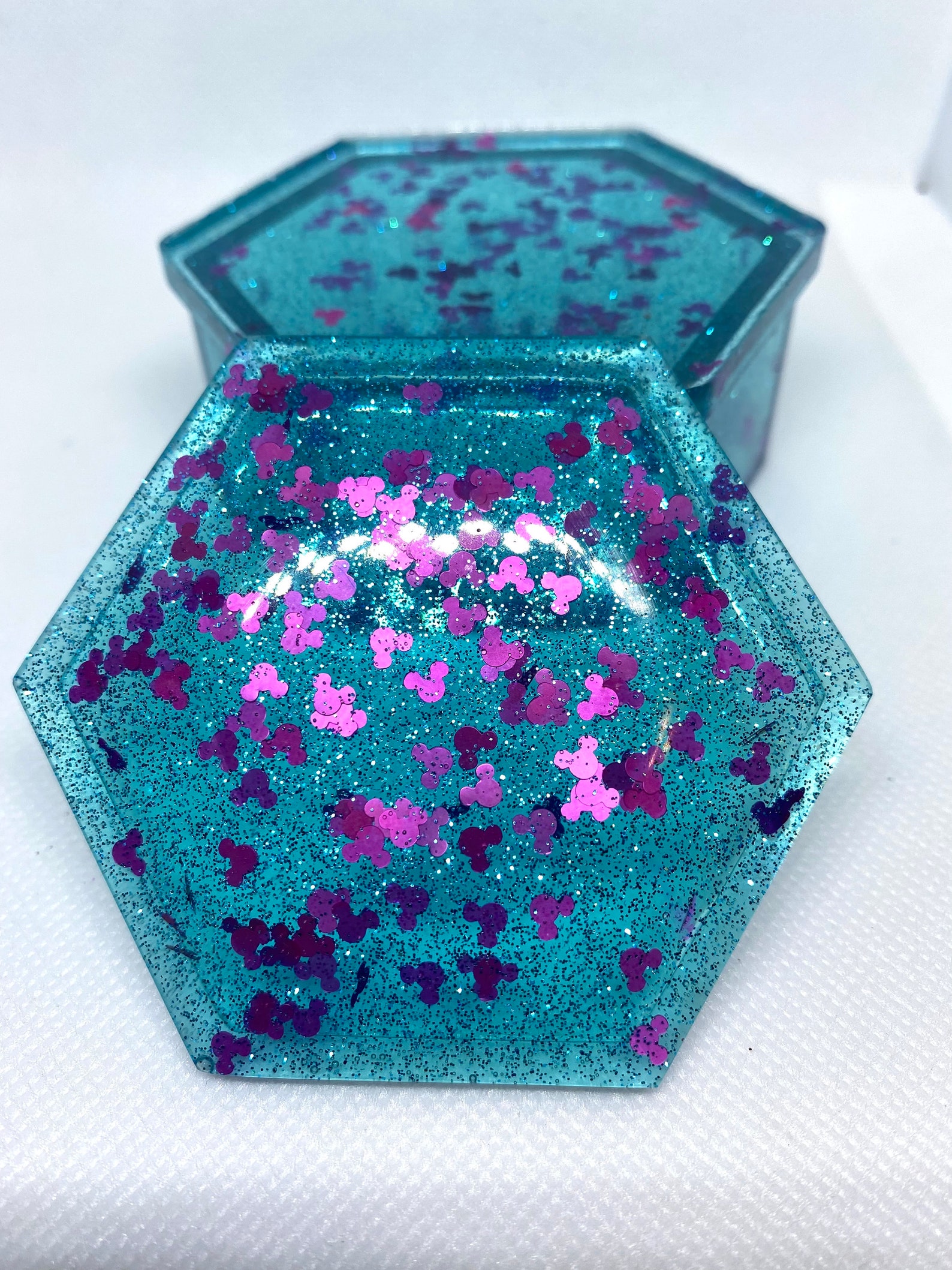 Customizable Resin Trinket Box Heart, Square, or Hexagon - Etsy