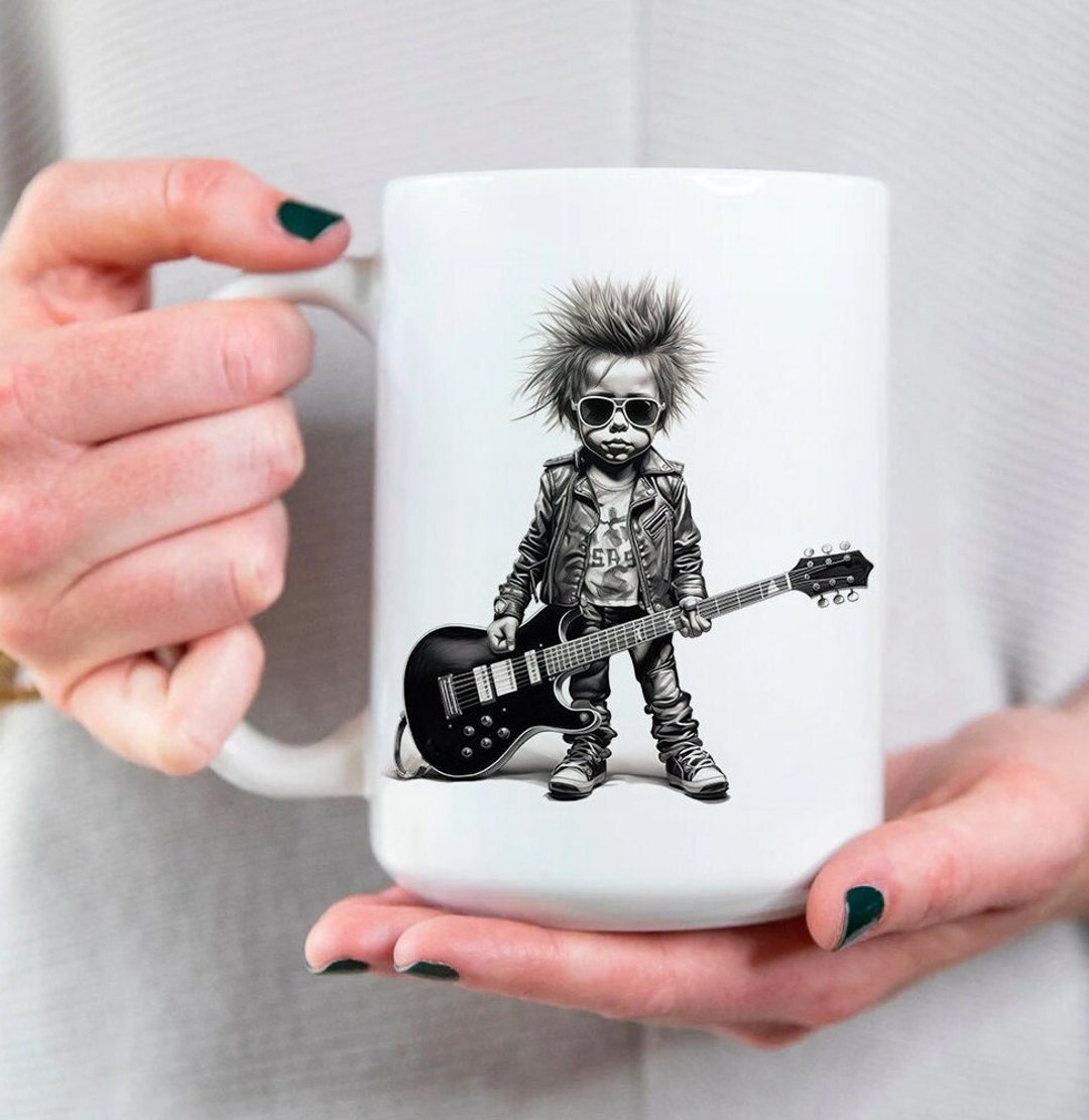Kids Punk Mug, Punk Rock Mug, Funny Punk Rock Gift, Funny Guitar Mug ...