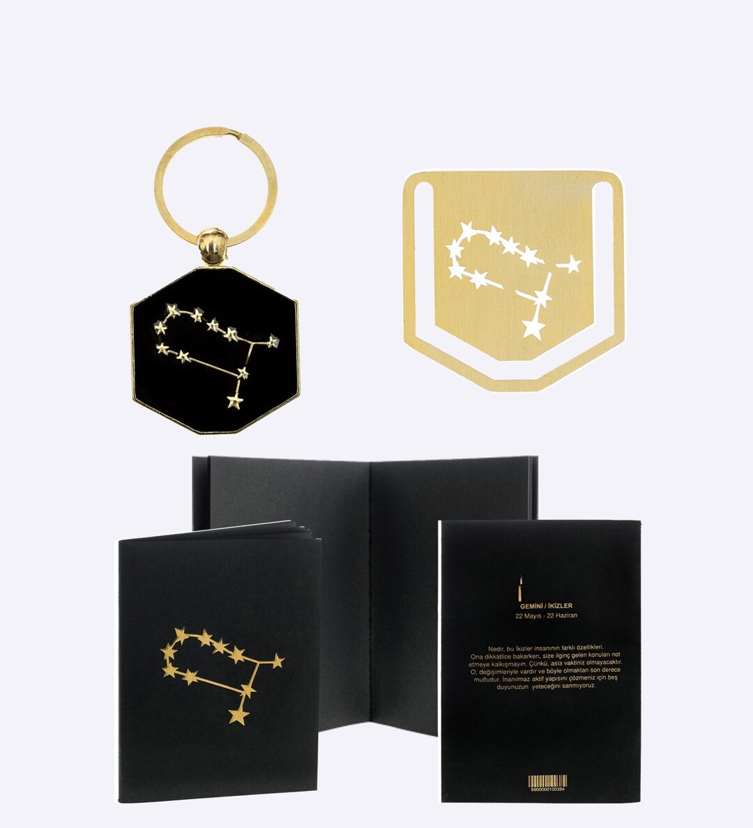 Taurus Star Chart Set, Matte Black Stylish Notebook, Metal Bookmark ...