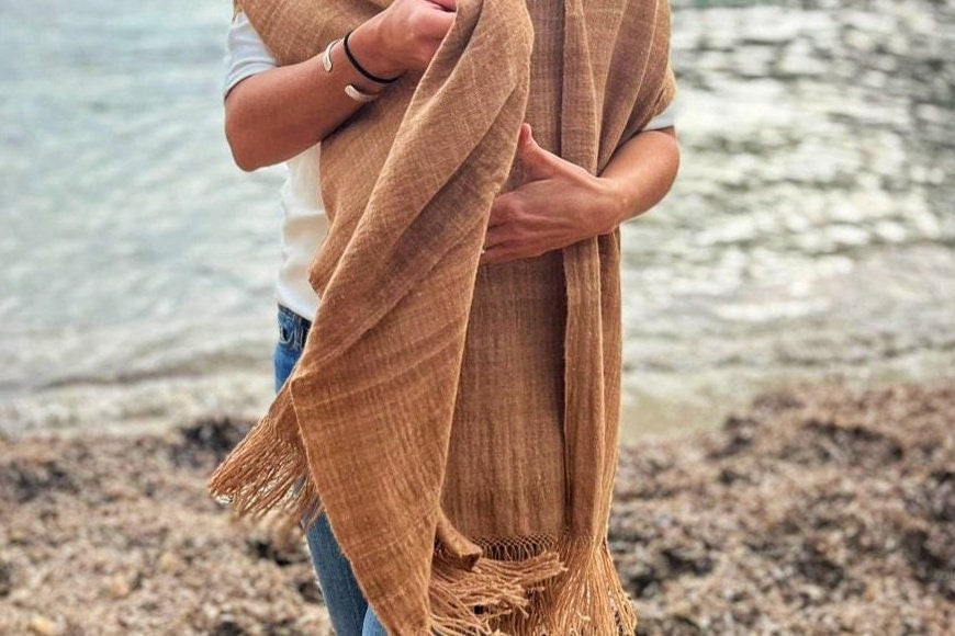 Vicuña Fiber Scarf From the Andes. Natural Brown Color. Wool Scarf From ...