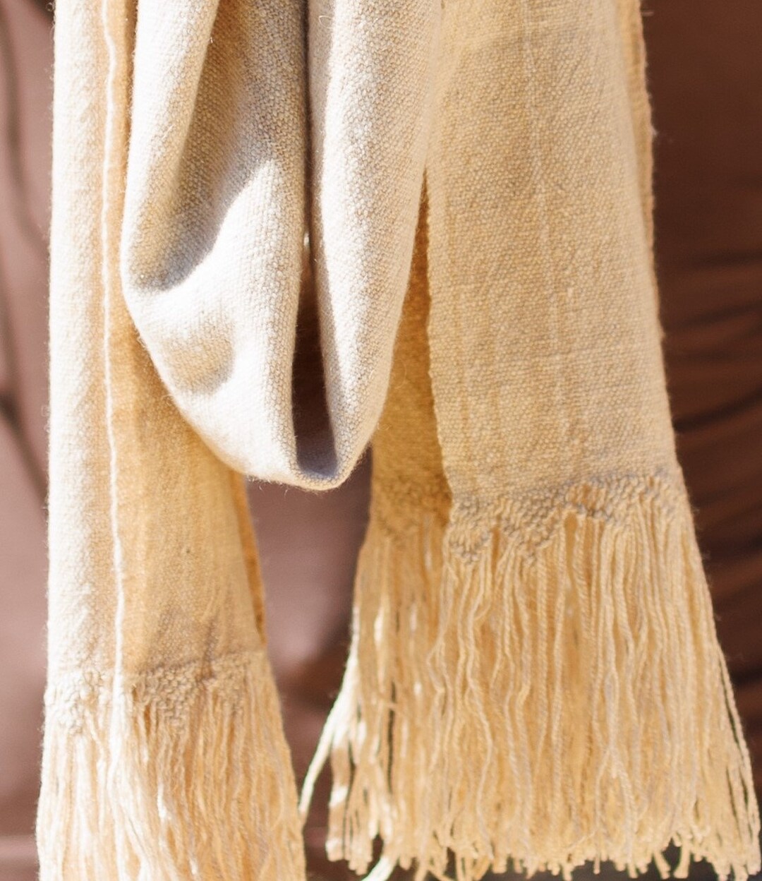 Vicuña Fiber Scarf From the Andes. Natural Beige Color. Wool Scarf ...