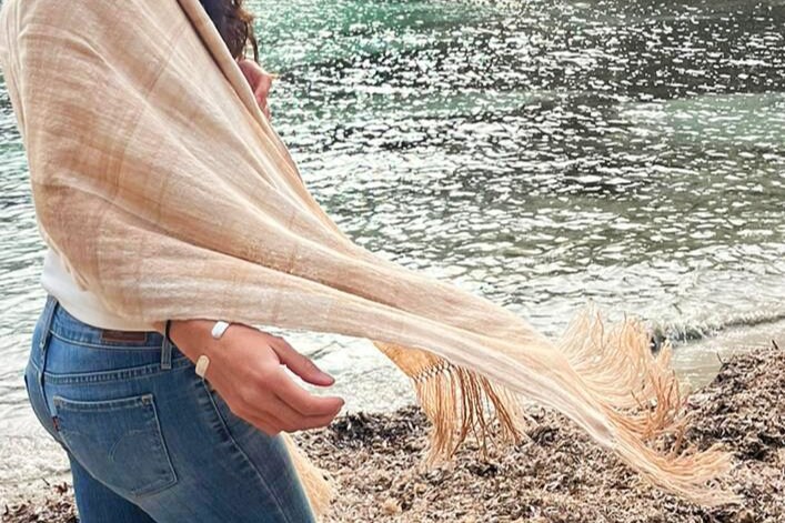 Vicuña Fiber Scarf From the Andes. Natural Beige Color, Betas. Wool ...