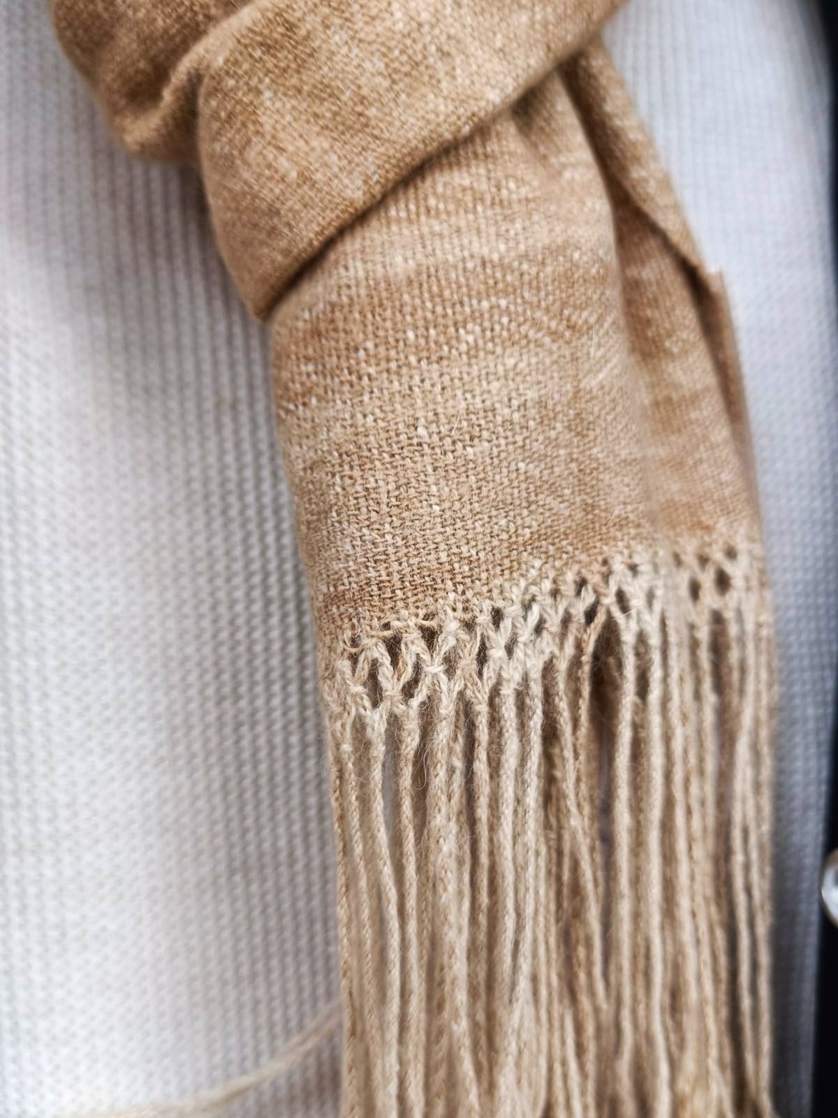 Vicuña Fiber Scarf From the Andes. Natural Beige Color. Wool Scarf From ...