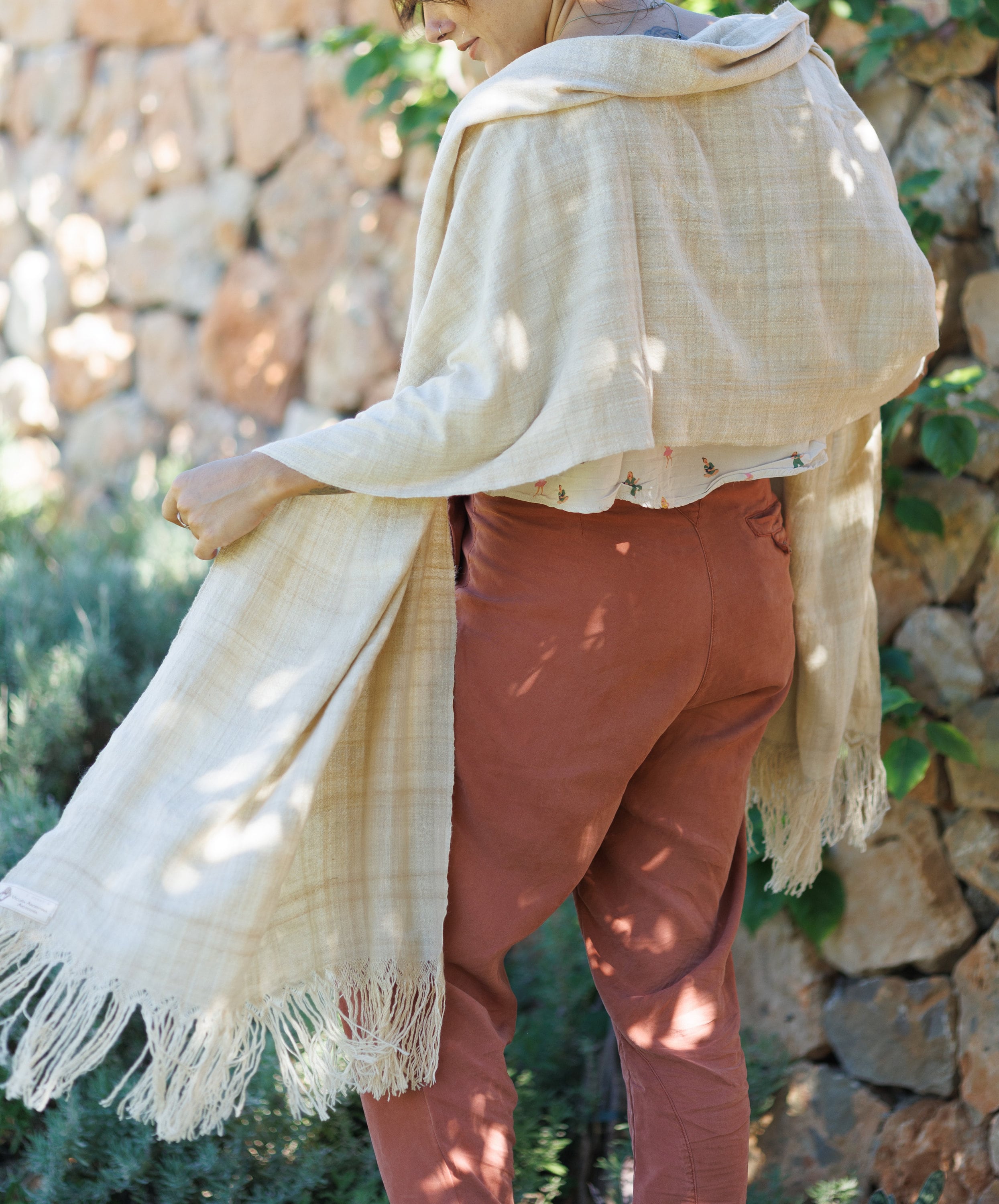 Vicuña Fiber Scarf From the Andes. Natural Beige Color. Wool Scarf From ...