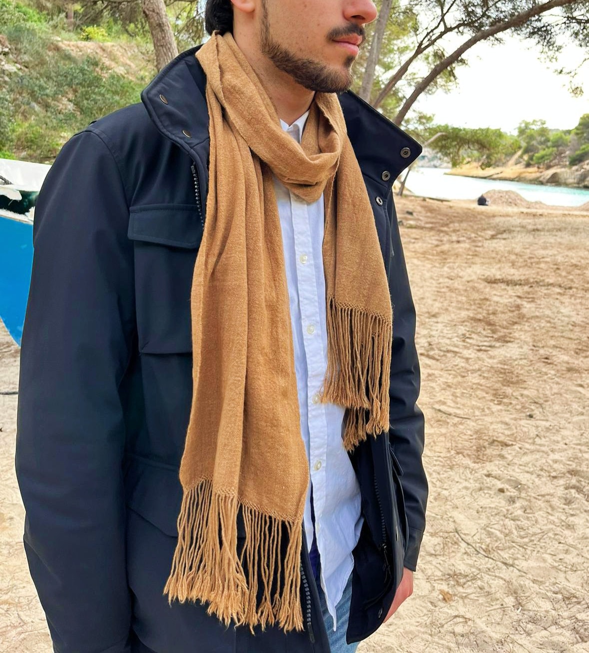 Vicuña Fiber Scarf From the Andes. Natural Brown Color. Wool Scarf From ...