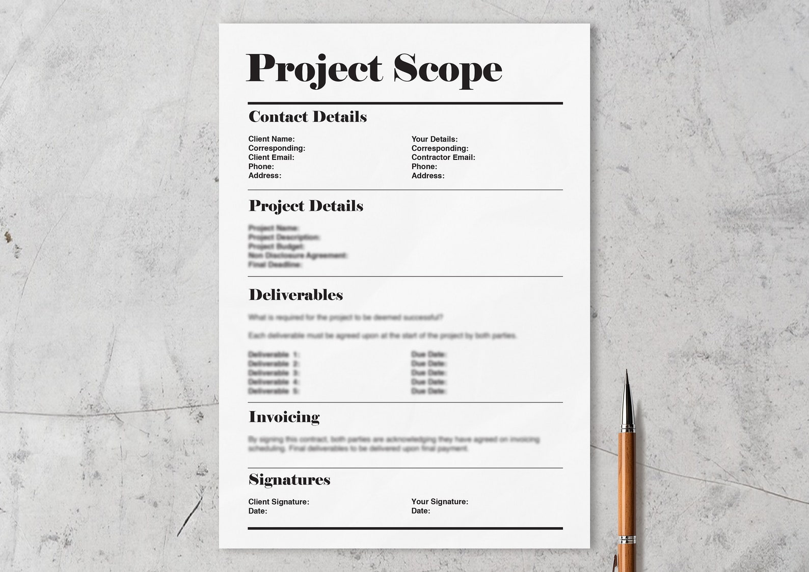 Project Scope Template, PDF and Word Document, Digital Download, Print ...