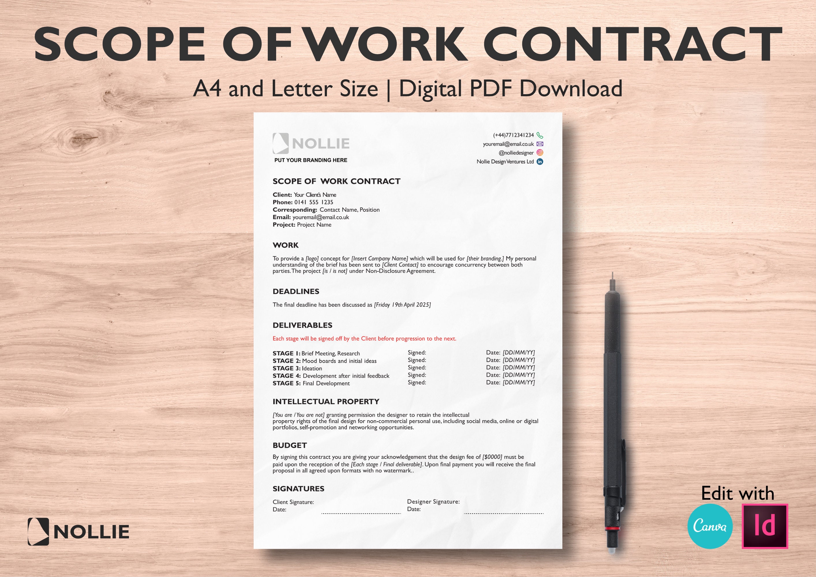 Design Brief & Scope of Work Templates BUNDLE, Design Brief Template ...