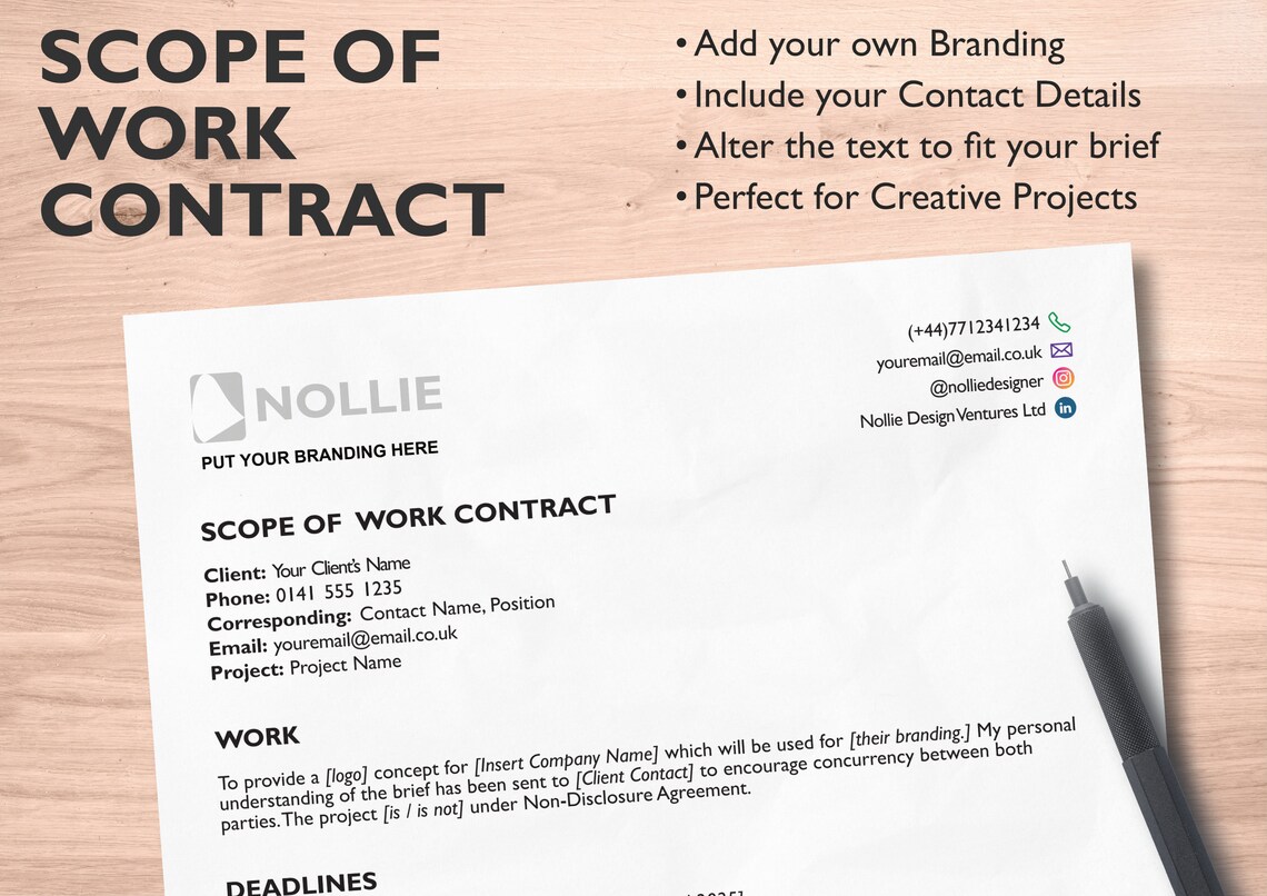 Scope of Work Contract Template, SOW Design Example, Procurement ...
