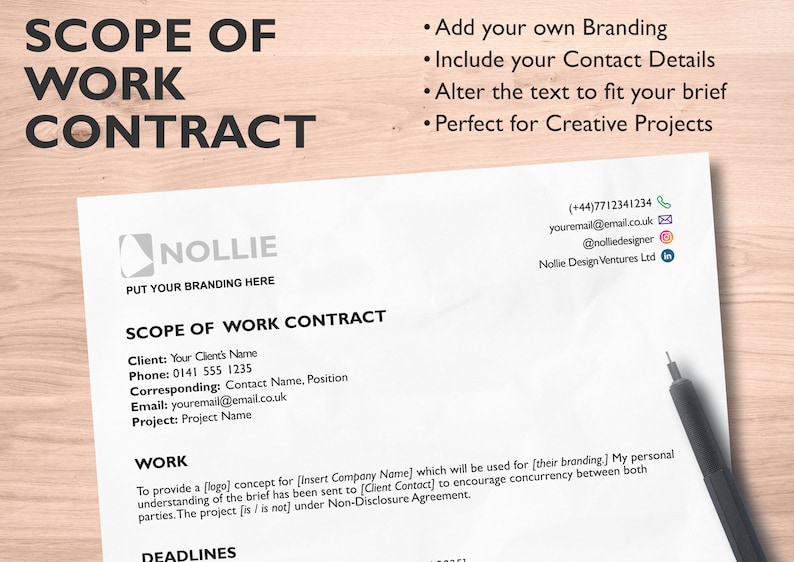 Scope of Work Contract Template, SOW Design Example, Procurement ...
