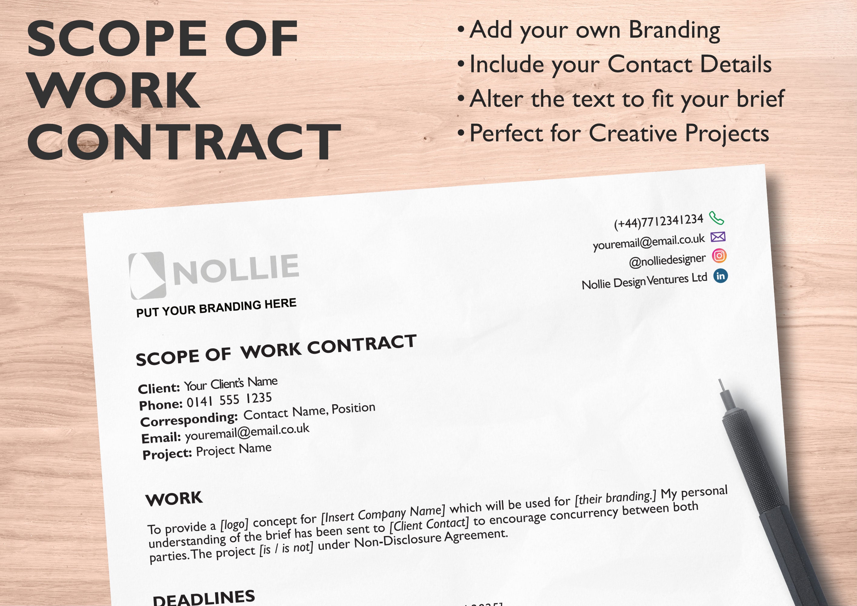 Scope of Work Contract Template, SOW Design Example, Procurement ...
