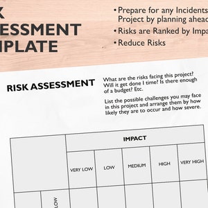 RISK ASSESSMENT TEMPLATE, Problem Planner, Risk Matrix, Risk Form ...