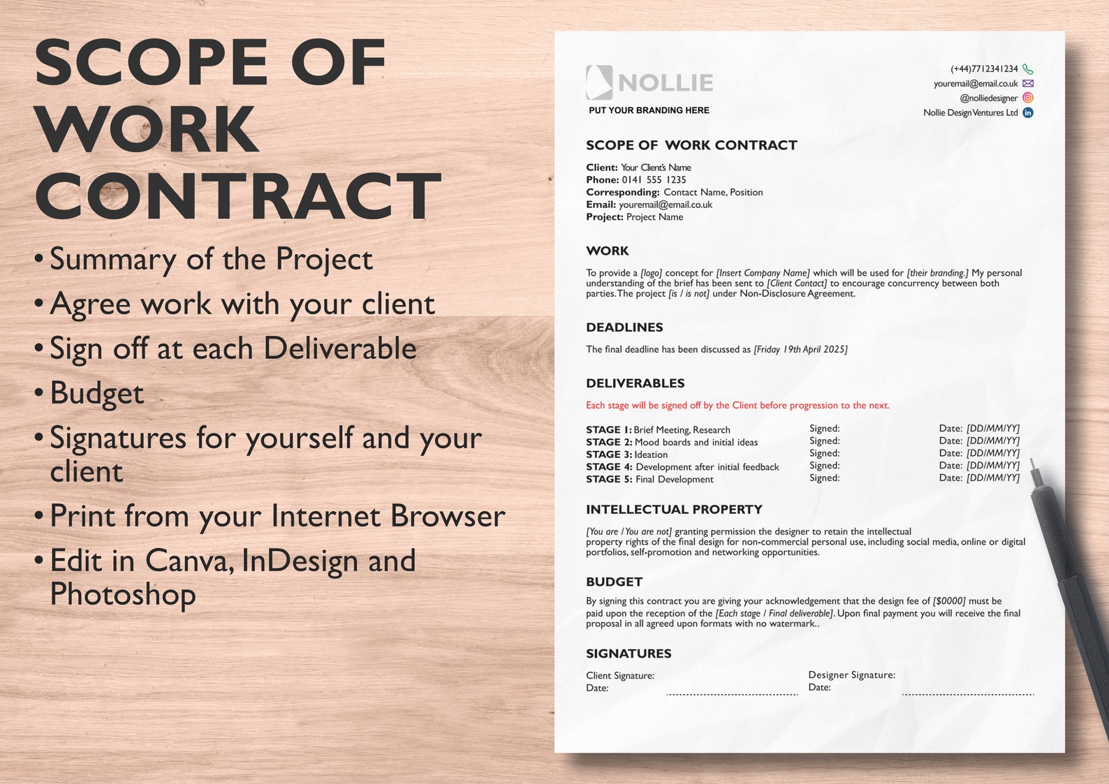 Design Brief & Scope of Work Templates BUNDLE, Design Brief Template ...