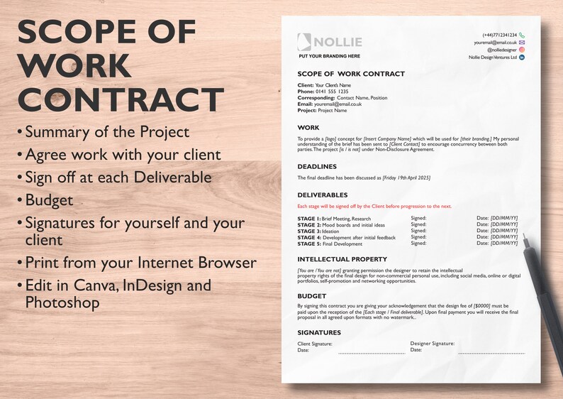 Design Brief & Scope of Work Templates BUNDLE, Design Brief Template ...
