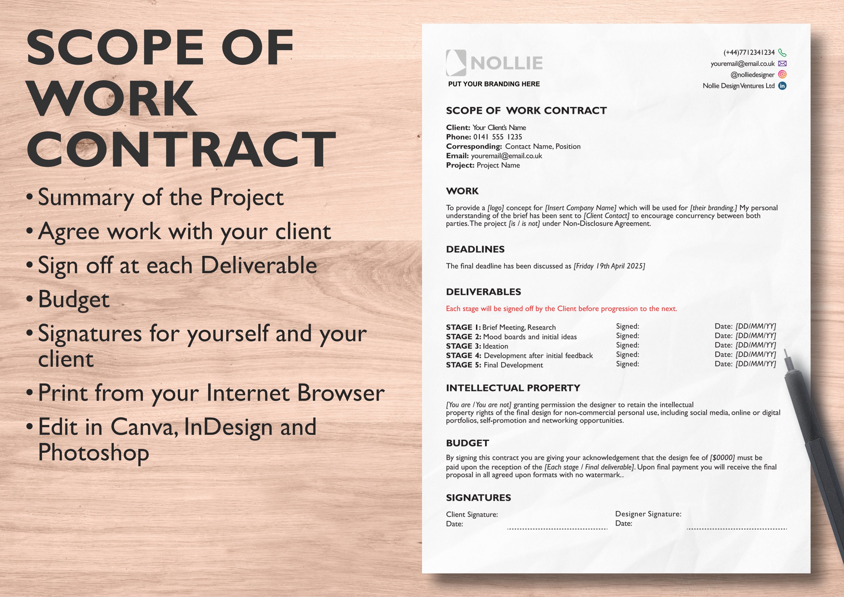 Design Brief & Scope of Work Templates BUNDLE, Design Brief Template ...