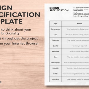 DESIGN SPECIFICATION, Template, PDS, Engineering Design Specification ...