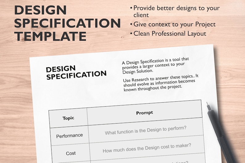DESIGN SPECIFICATION, Template, PDS, Engineering Design Specification ...