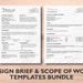 Design Brief & Scope of Work Templates BUNDLE, Design Brief Template ...