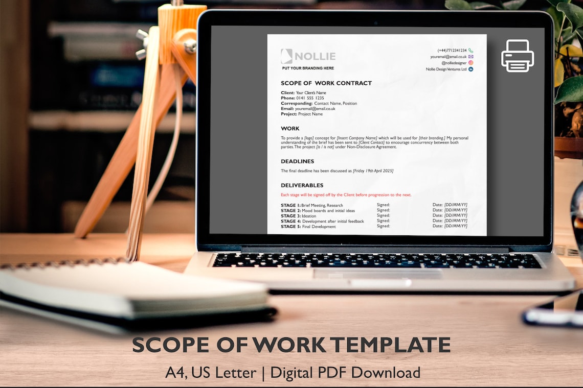 Scope of Work Contract Template, SOW Design Example, Procurement ...