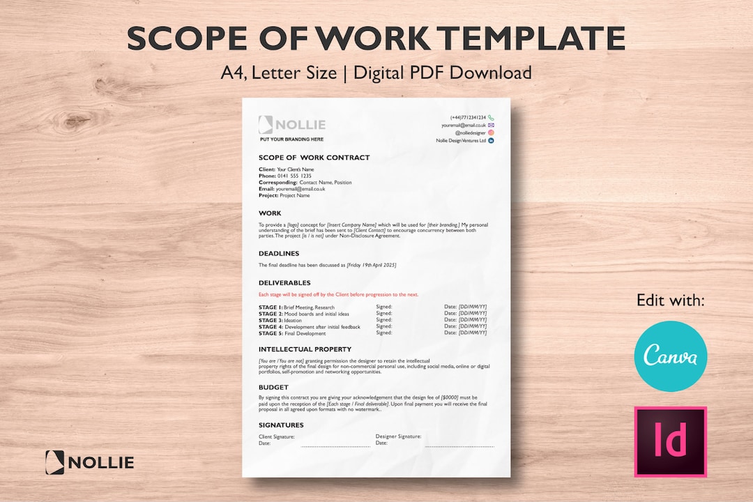 Scope of Work Contract Template, SOW Design Example, Procurement ...