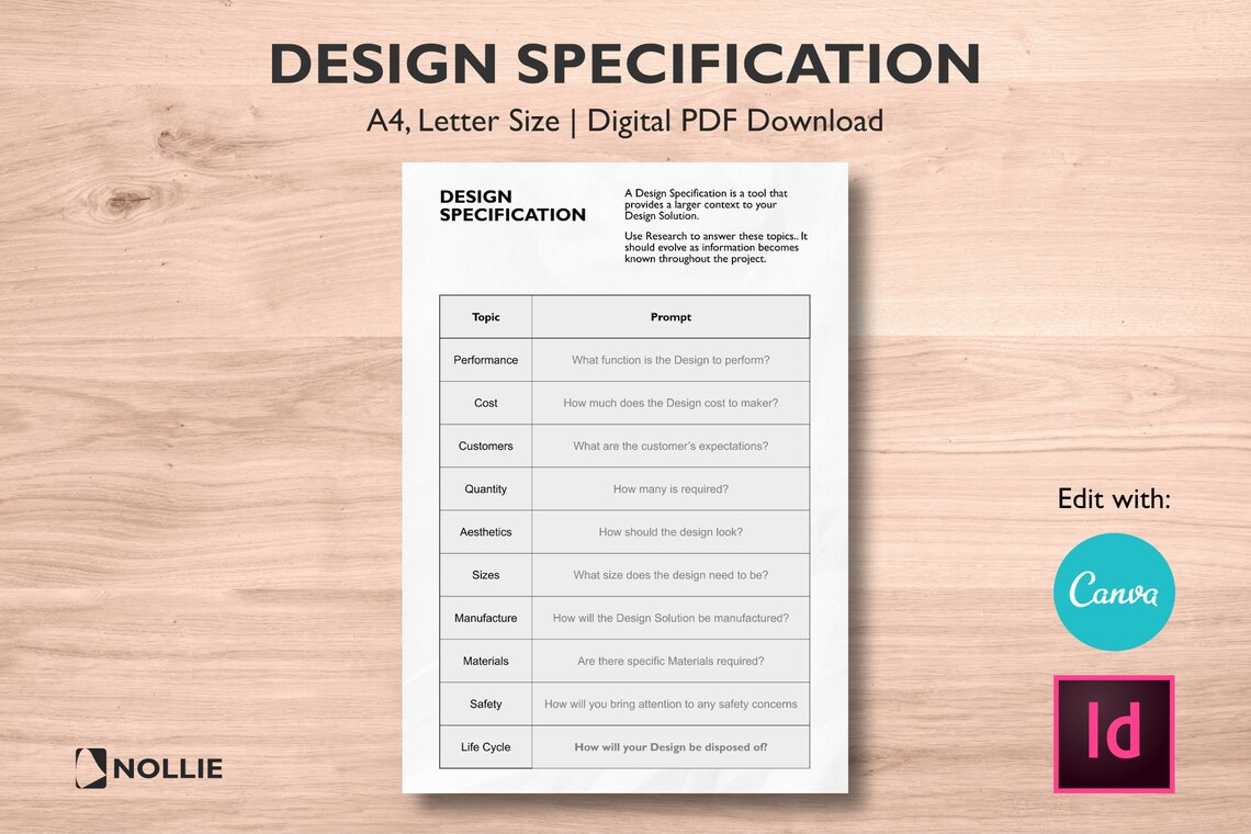 DESIGN SPECIFICATION, Template, PDS, Engineering Design Specification ...