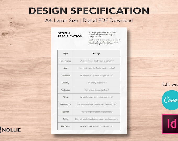 DESIGN SPECIFICATION, Template, PDS, Engineering Design Specification ...