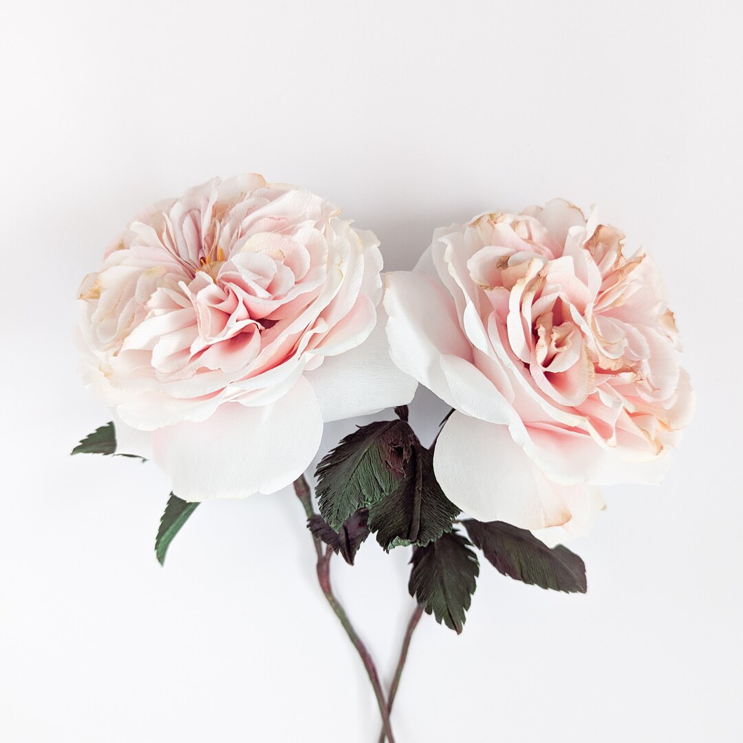 Blush Pink Paper Roses for Centerpiece, 1st Anniversary Gift for Wife ...