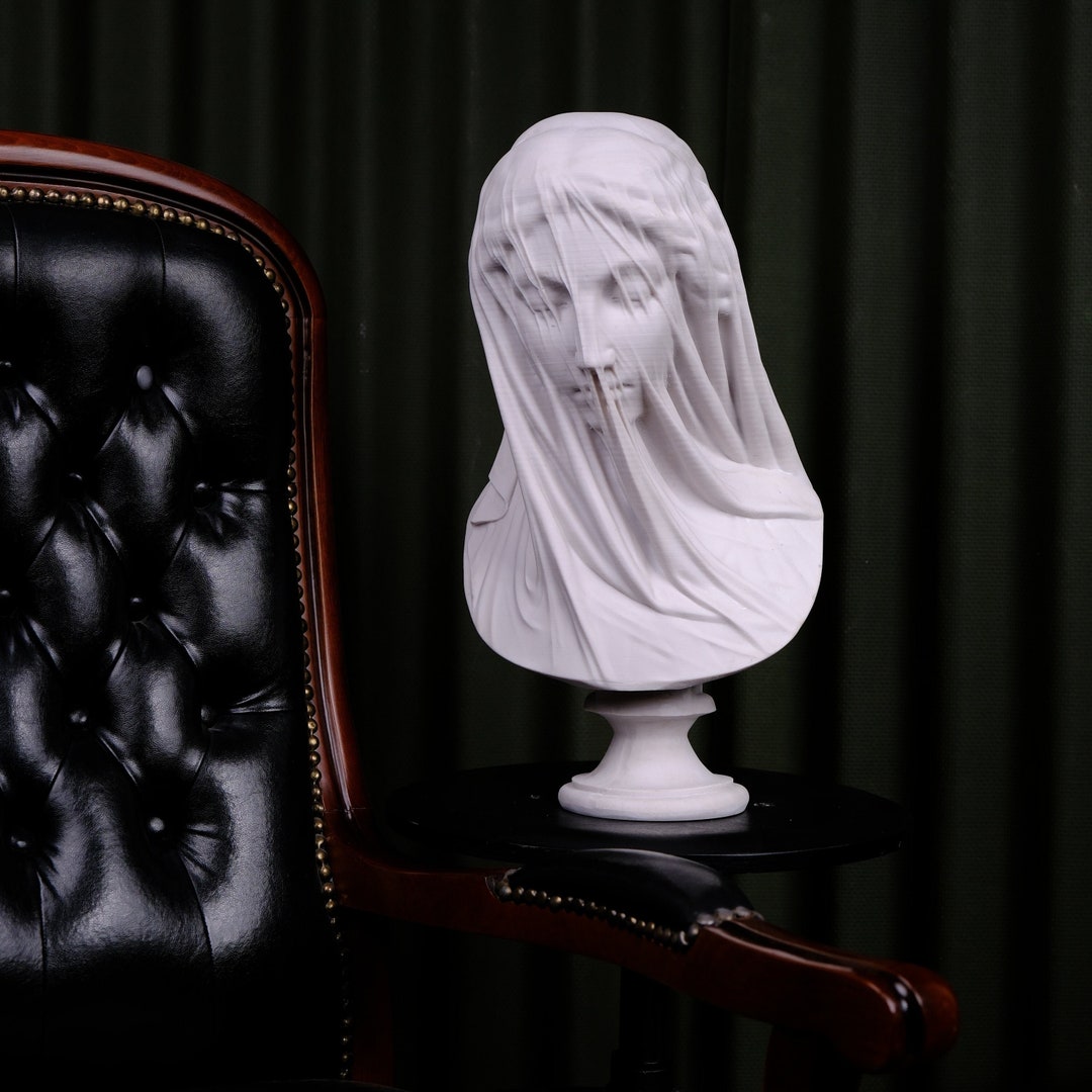 Veiled Lady Bust, Virgin Mary Statue, Desk Decor, Garden Sculpture ...