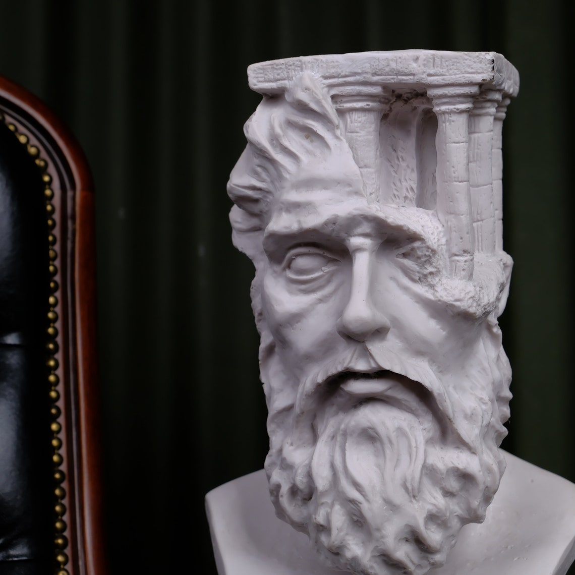 Zeus Sculpture Decor, Zeus Bust, Gift for Desk, Desk Decor, Greek ...