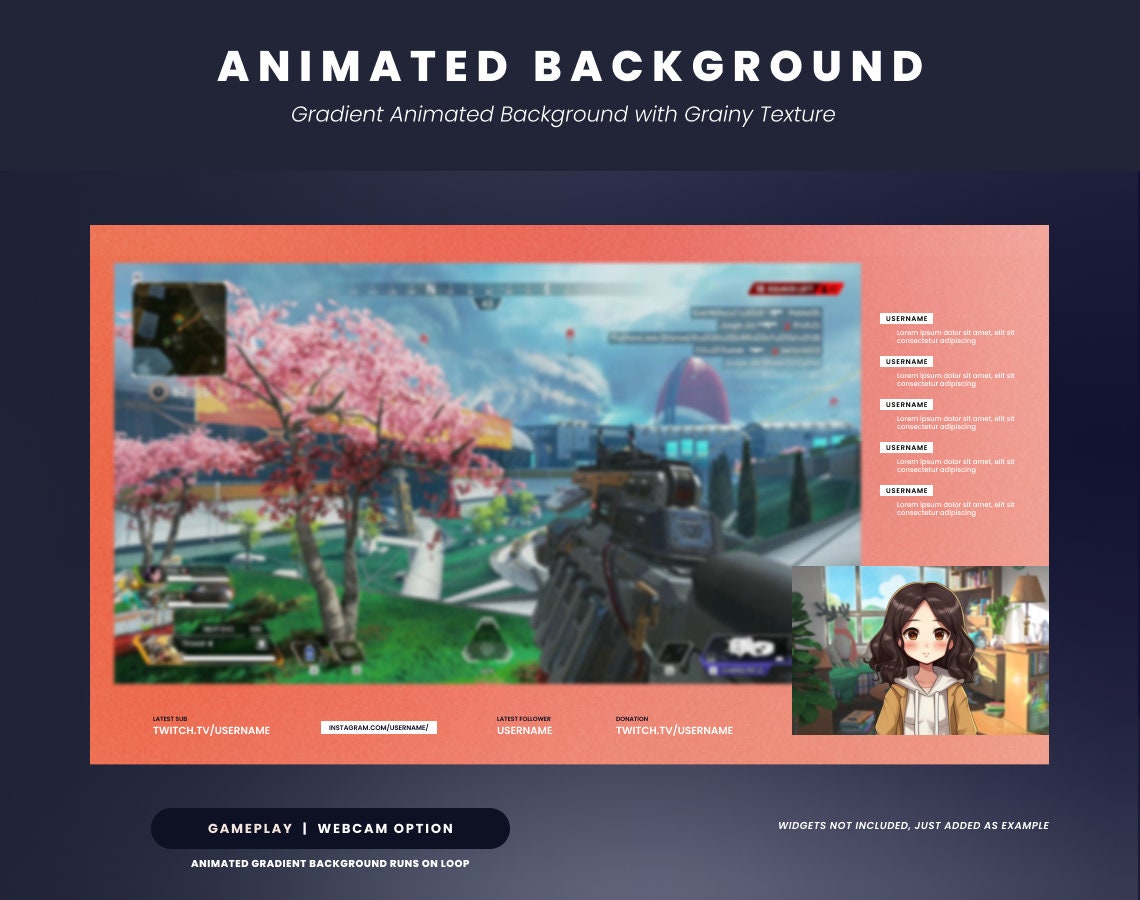 Animated Gradient Background Video - Grain Texture | Streaming Overlay ...