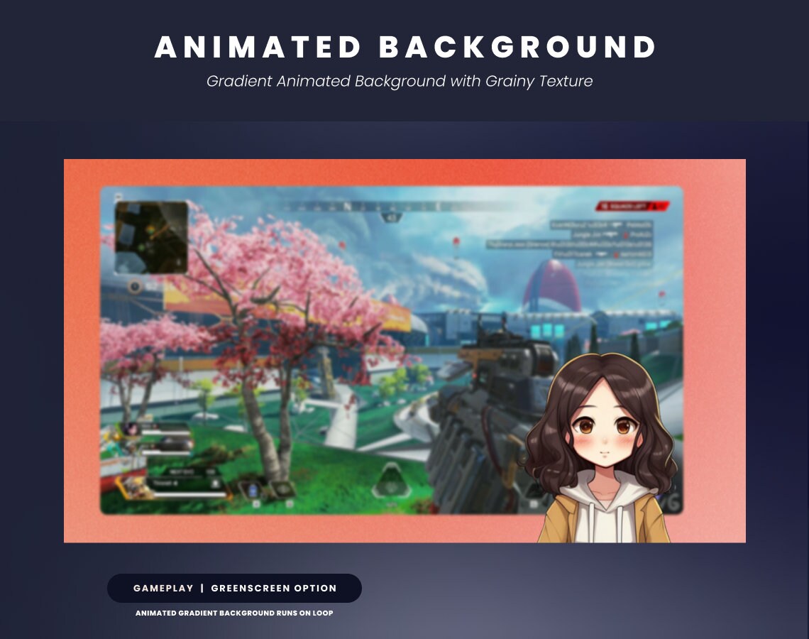Animated Gradient Background Video - Grain Texture | Streaming Overlay ...