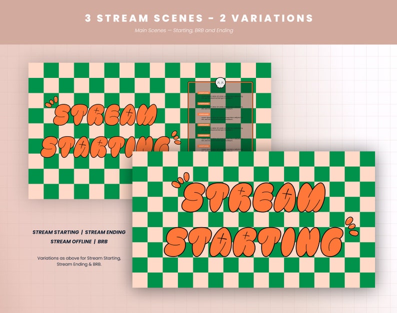 Checkered Twitch Stream Scenes & Panels Package | Overlays | Banners ...