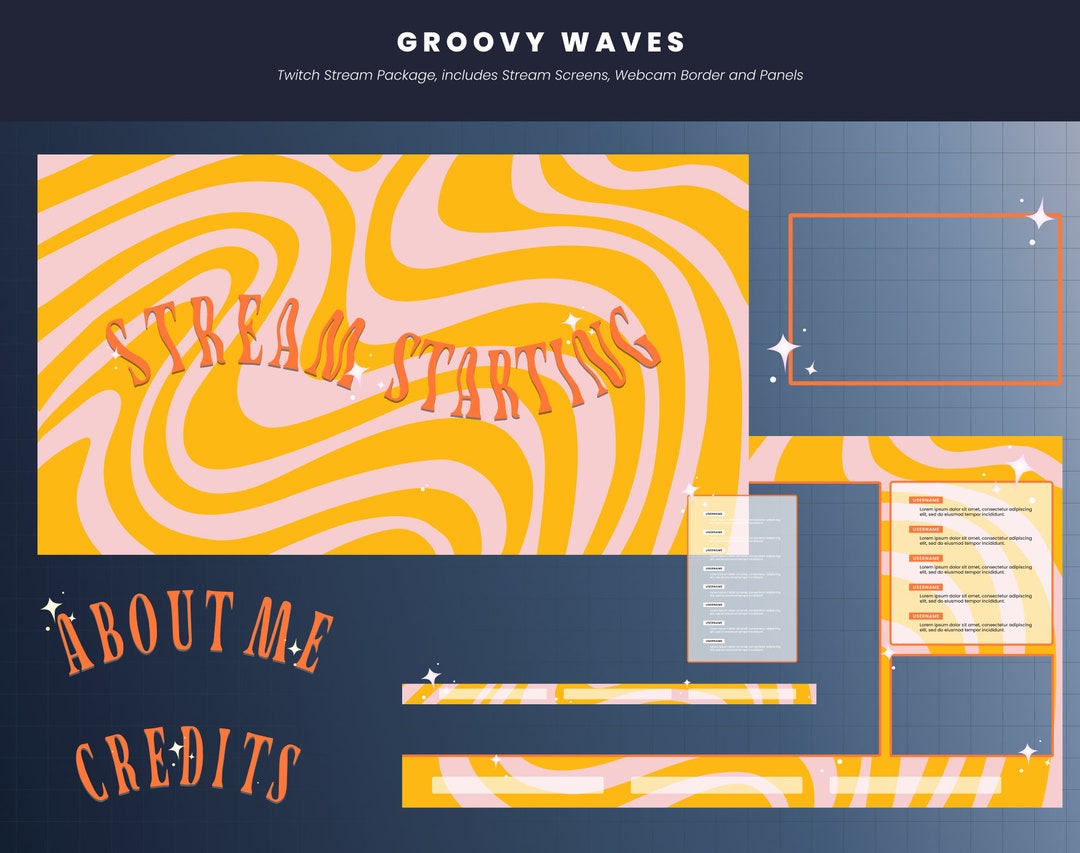 Wavy Twitch Stream Screens & Panels Package | Overlays | Banners ...