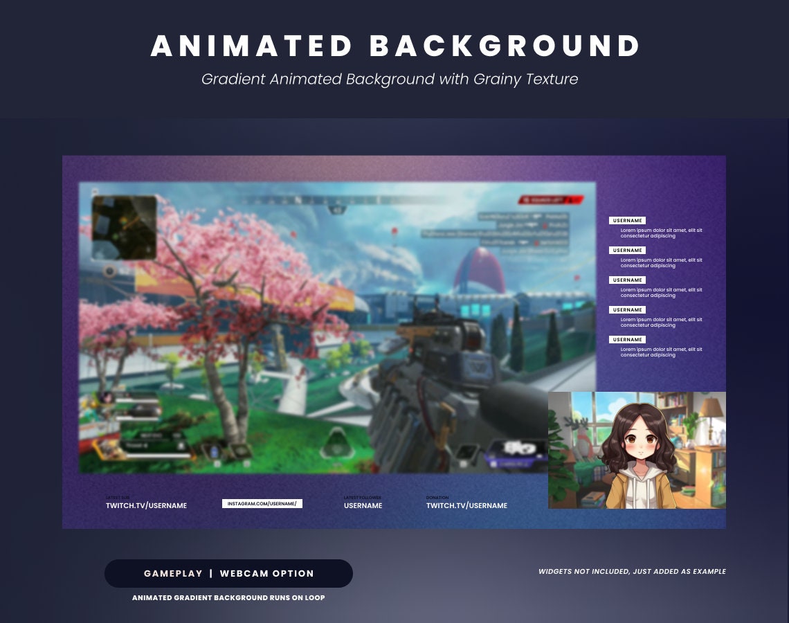 Animated Gradient Background Video - Grain Texture | Streaming Overlay ...