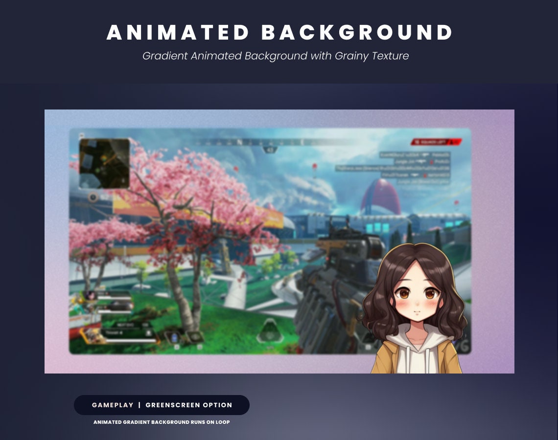 Animated Pastel Gradient Background - Grain Texture, Streaming Overlay ...