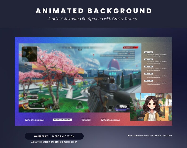 Animated Gradient Background Video - Grain Texture | Streaming Overlay ...