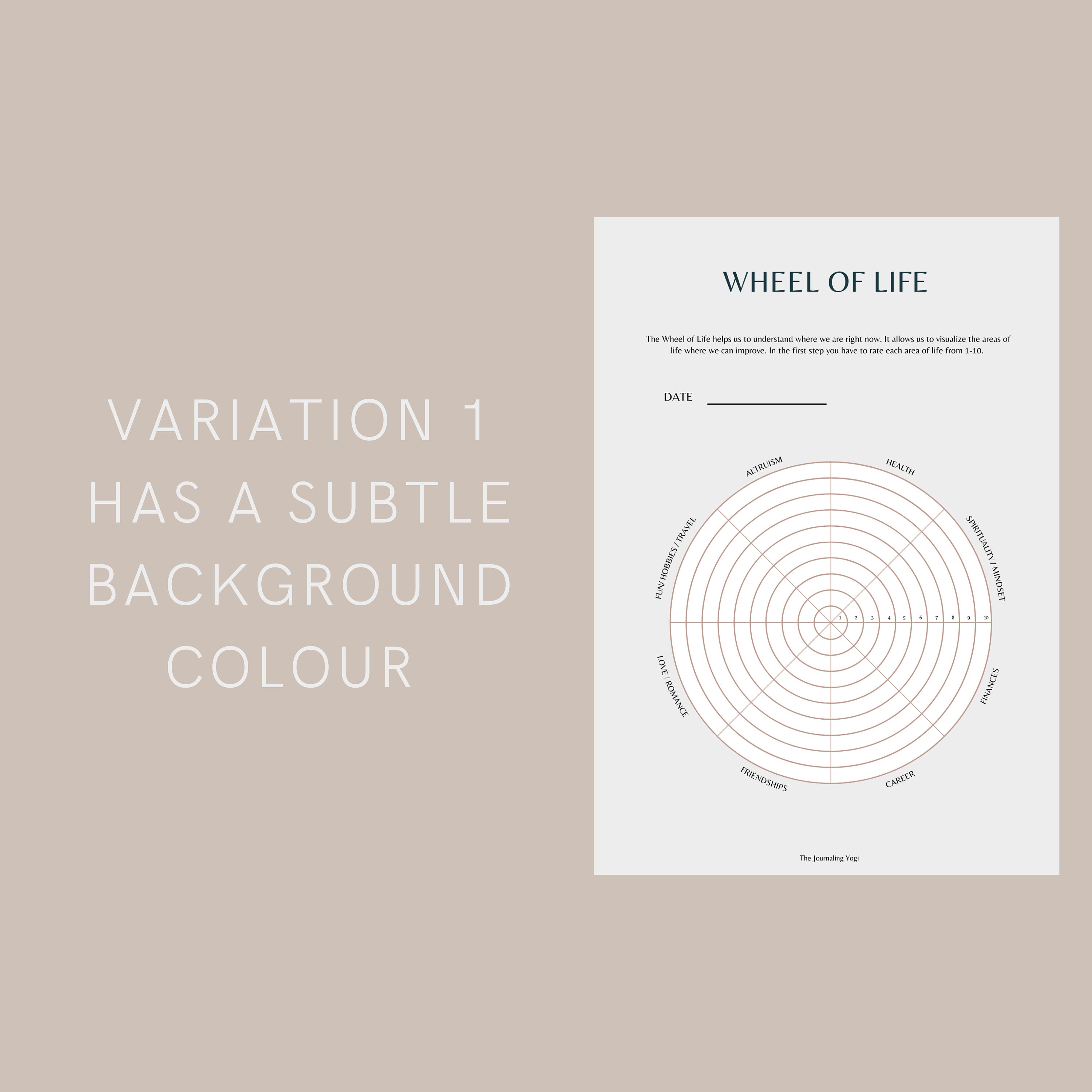 Wheel of Life Template Pdf Printable Light With Categories Digital ...