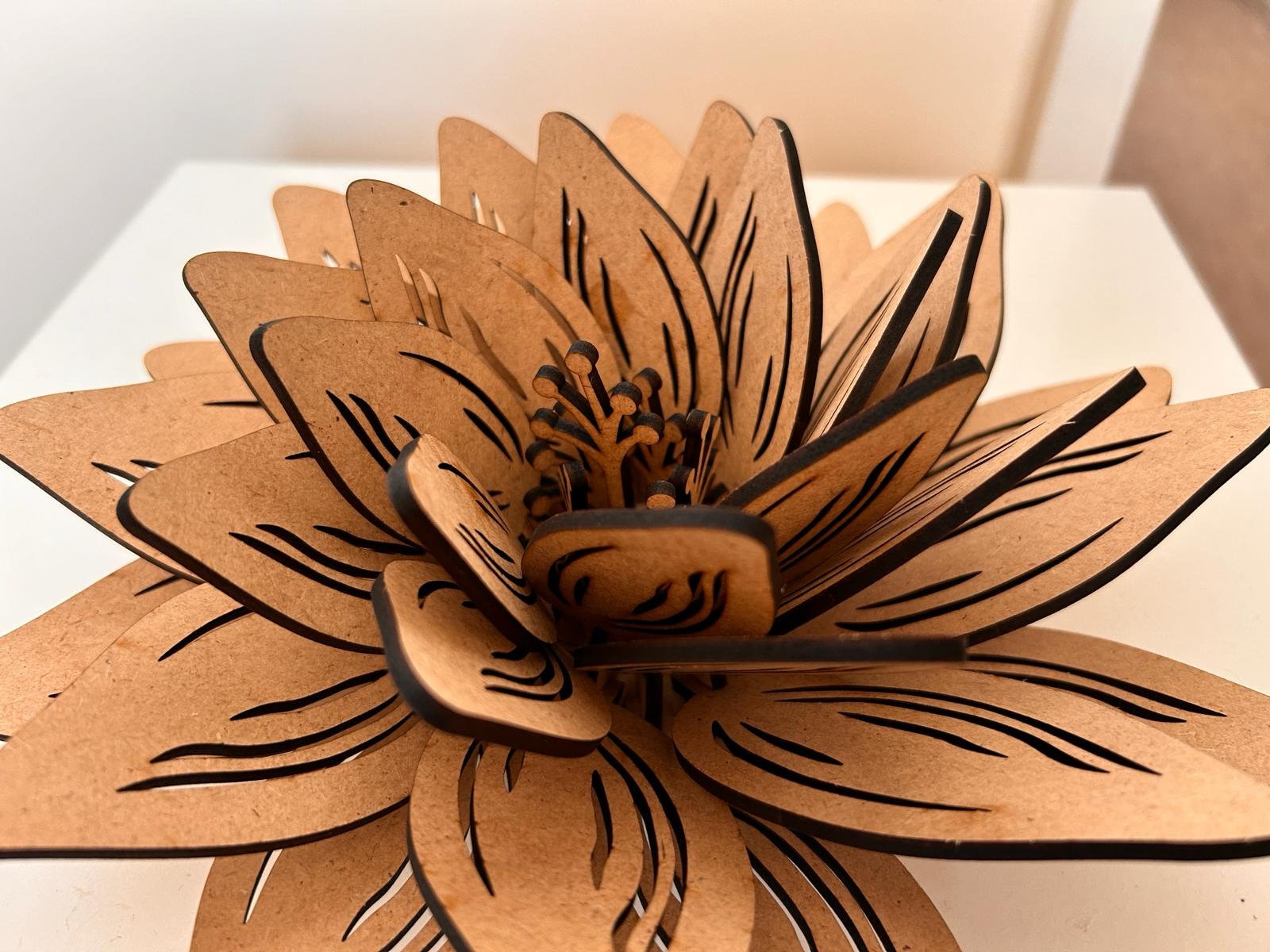 Lotus Flower 3D Laser Cut Digital Download | Lotus DIY | Lotus 3D Laser ...