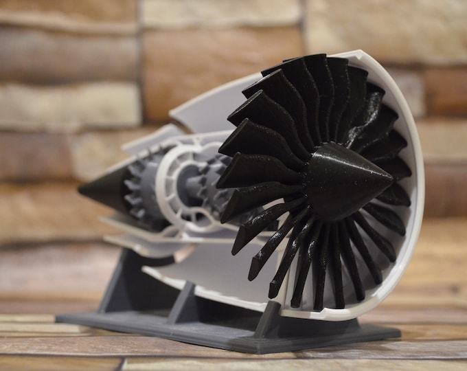 Spinning GE Jet Aircraft Engine | 3D Printed | Gift | Office Dècor ...