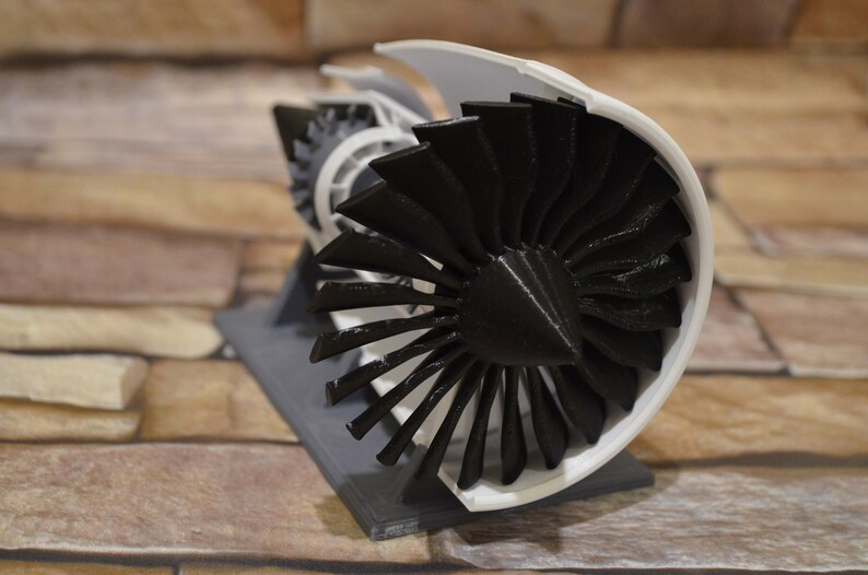 Spinning GE Jet Aircraft Engine 3D Printed Gift Office - Etsy