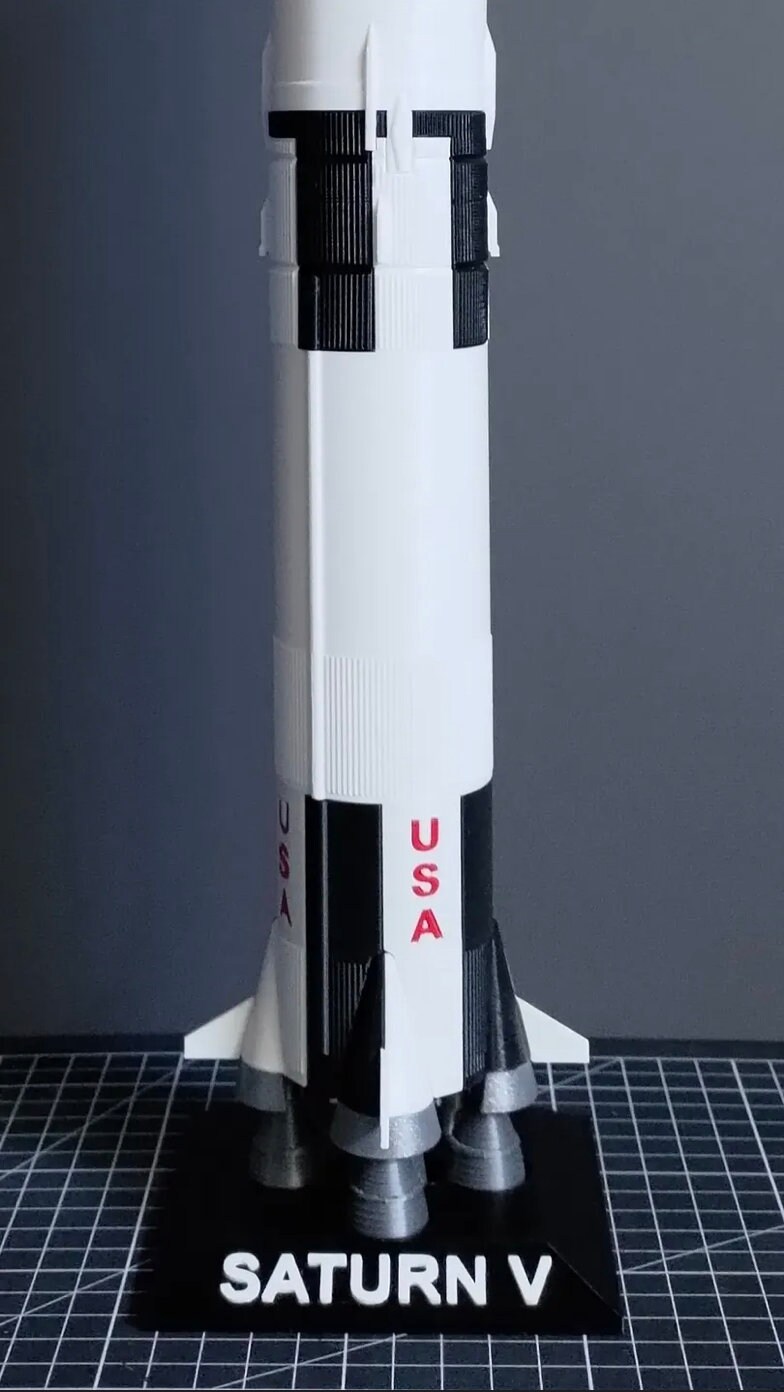 Saturn V Rocket Model 1:200 3D Printed Gift NASA Memorabilia Hobbyists ...