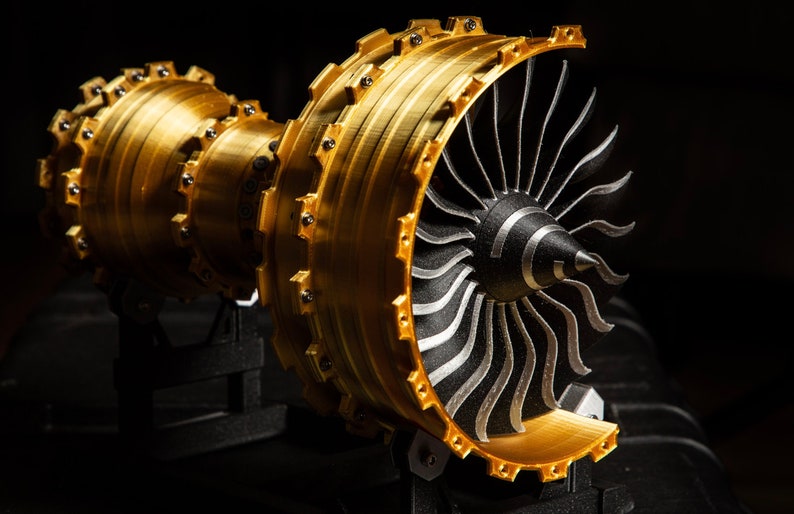 Jet Turbofan Aircraft Engine 3D Printed Gift Office - Etsy
