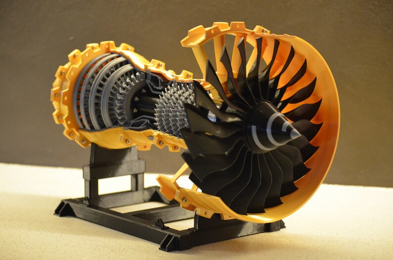 Jet Turbofan Aircraft Engine 3D Printed Gift Office - Etsy