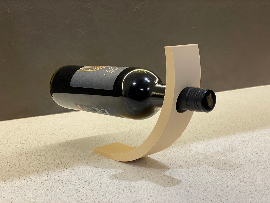 Wine Bottle Holder | 3D Printed | Wood PLA | Wine Bottle Stand ...