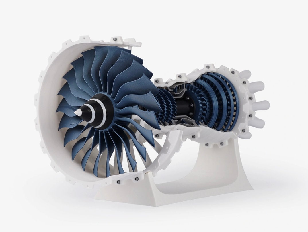 Jet Turbofan Aircraft Engine 3D Printed Gift Office Dècor Kinetic ...