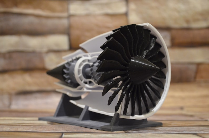 Spinning GE Jet Aircraft Engine | 3D Printed | Gift | Office Dècor ...