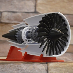 Spinning GE Jet Aircraft Engine | 3D Printed | Gift | Office Dècor ...