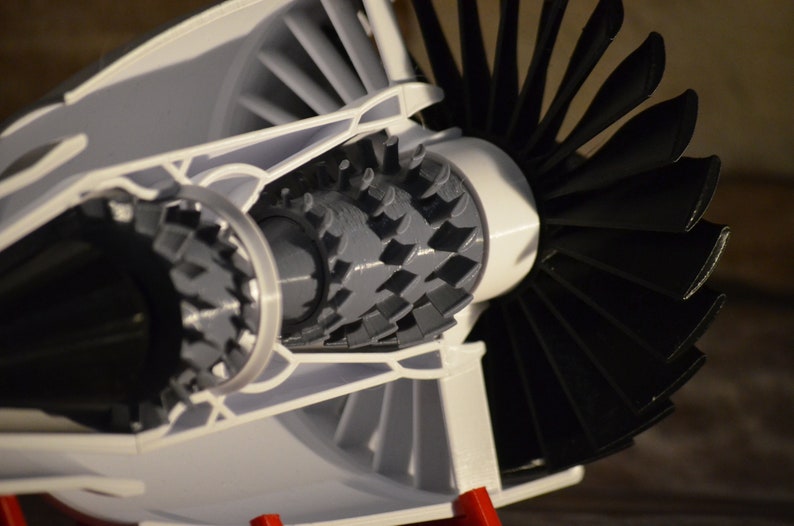 Spinning GE Jet Aircraft Engine 3D Printed Gift Office - Etsy