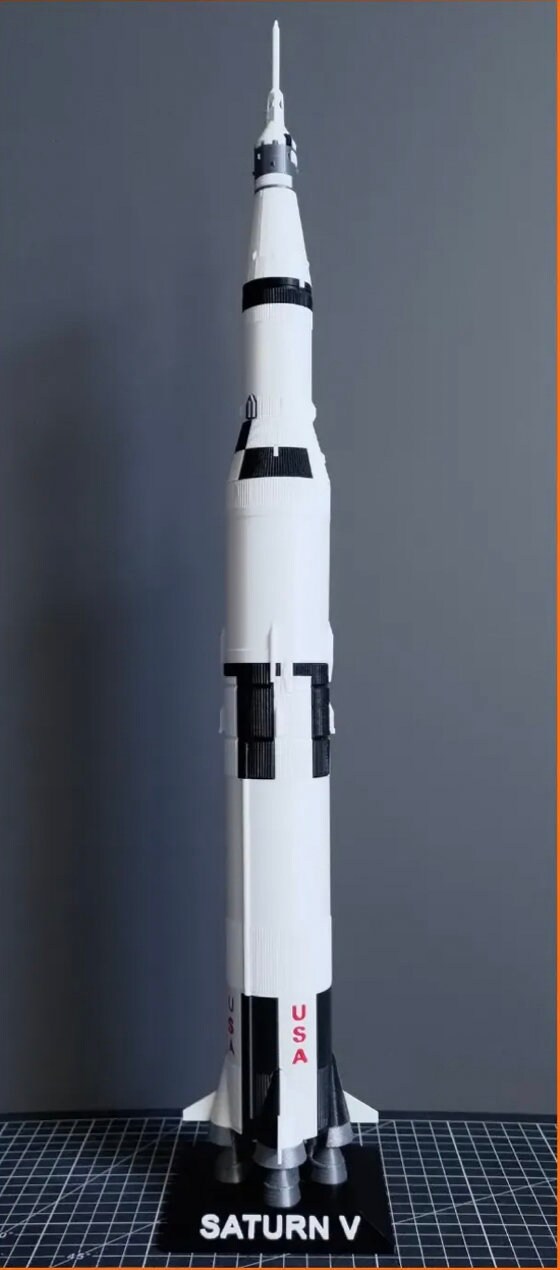 Saturn V Rocket Model 1:200 3D Printed Gift NASA Memorabilia Hobbyists ...